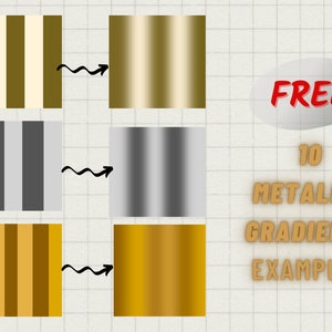 Procreate Color Palette,metallic Gradients,gold, Rose Gold,silver 30 ...