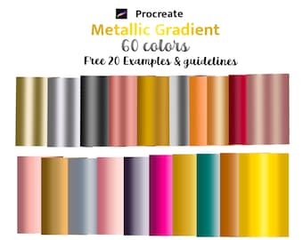 Golden Gradient/procreate Palette Metallic Gradients/gold Color Palette ...