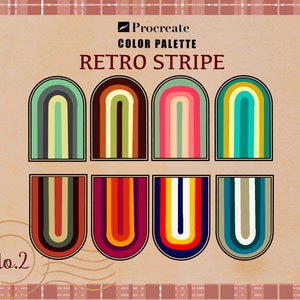 Retro Color,procreate Color Palette,retro, Stripe Palette, Stripe ...