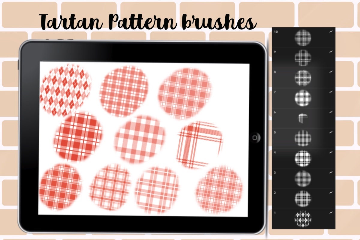 Procreate Brush,sublimation,plaid Pattern Brush,seamless Pattern Brush ...