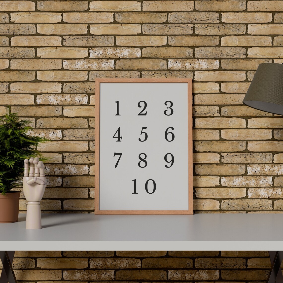 Números minimalistas cartel imprimible pared arte negro & | Etsy