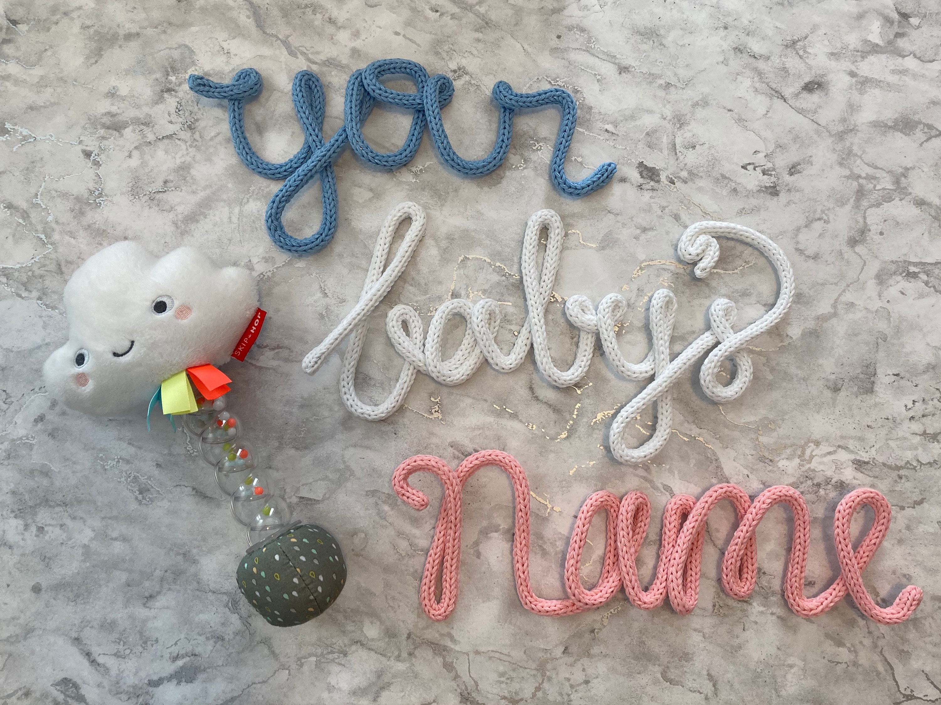 French Knitted Wire Words for Baby Name Nursery Decor or Door - Etsy UK