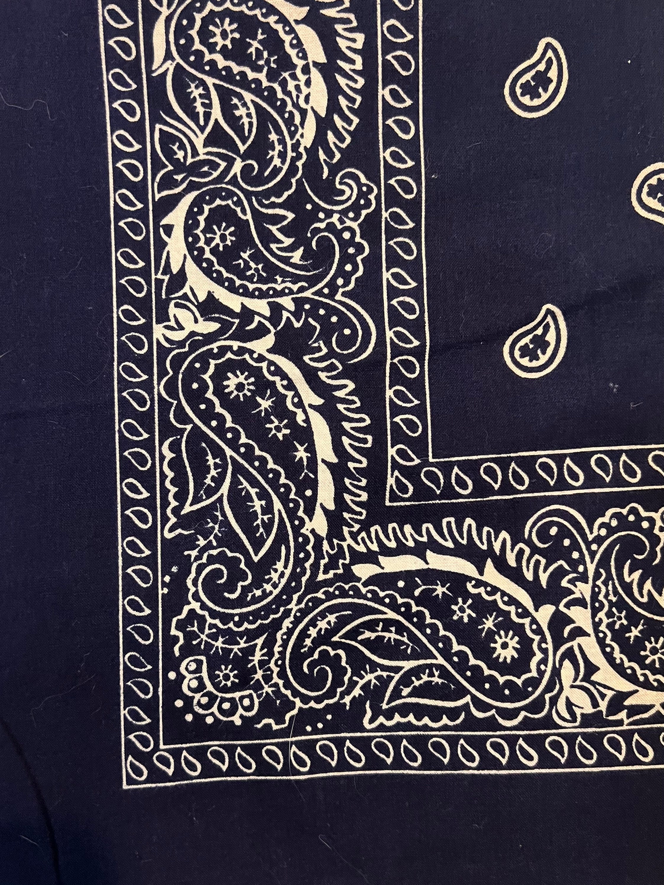 Vintage Blue Paisley Bandanna 100% Cotton Excellent Condition - Etsy