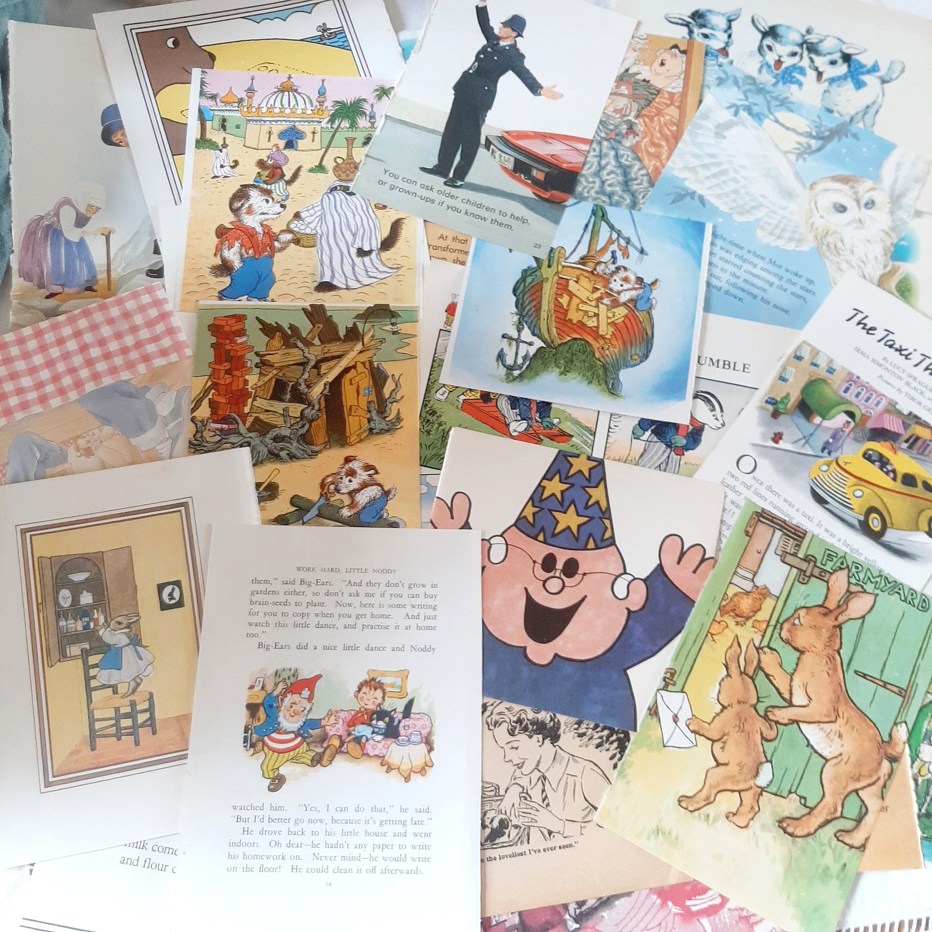 Vintage Kids Paper Bundle... Childrens Book Illustrations... Paper ...