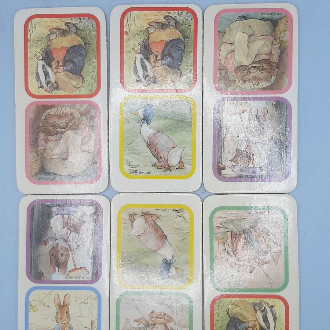 6x Vintage Beatrix Potter Cards... 'dominoes' Card Pieces... for ...