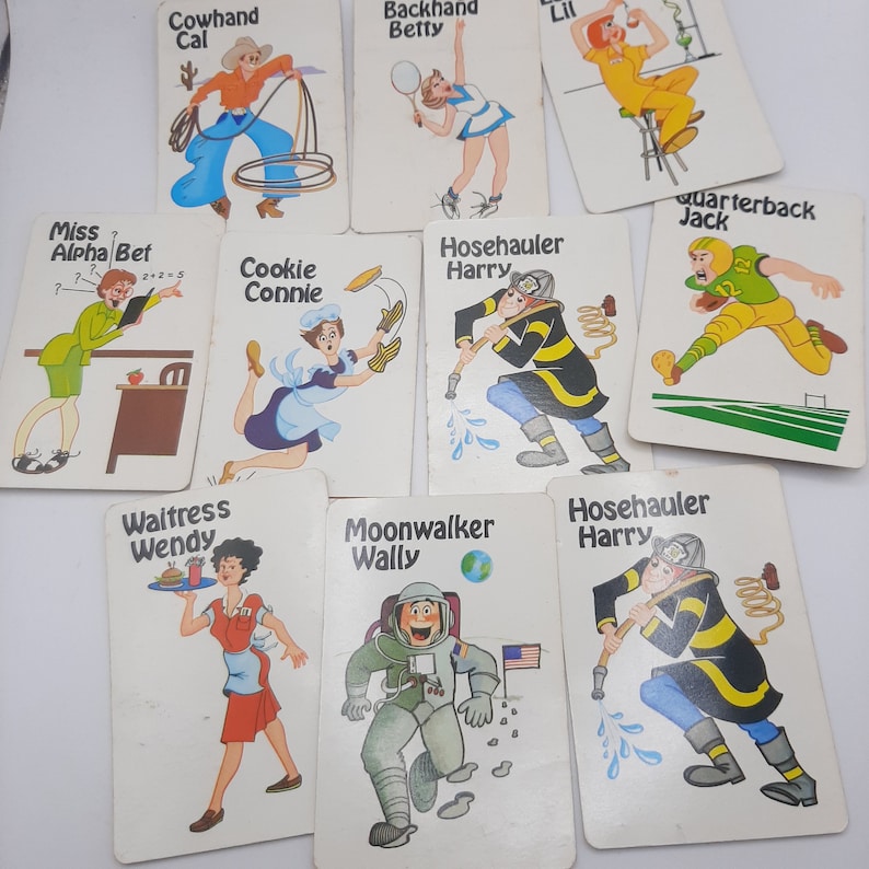 10x Vintage Kids 'snap' Cards... Paper Ephemera... Character Cards ...