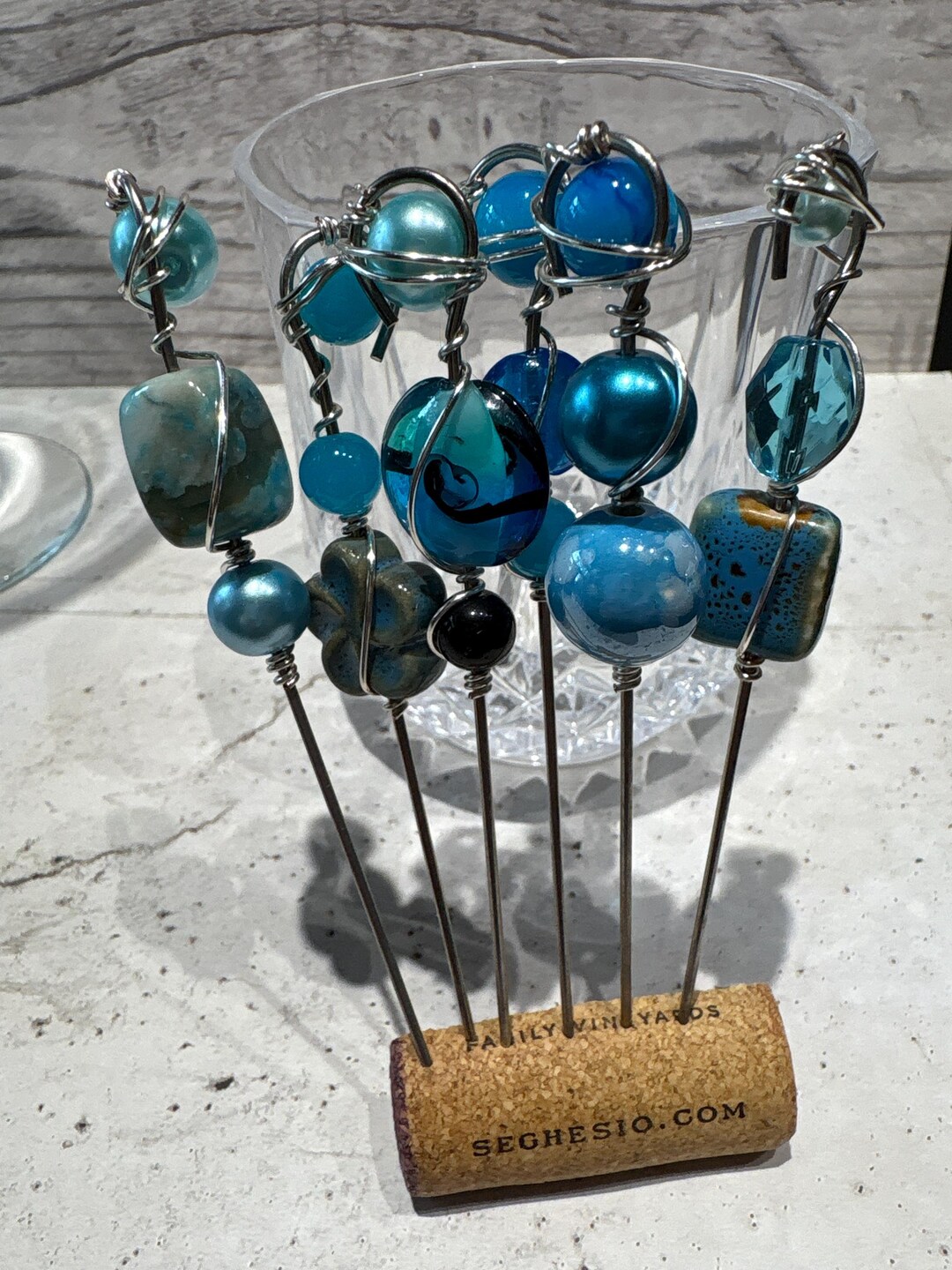 Martini and Appetizer Picks Set of 6 Beaded Cocktail Olives Cherry ...