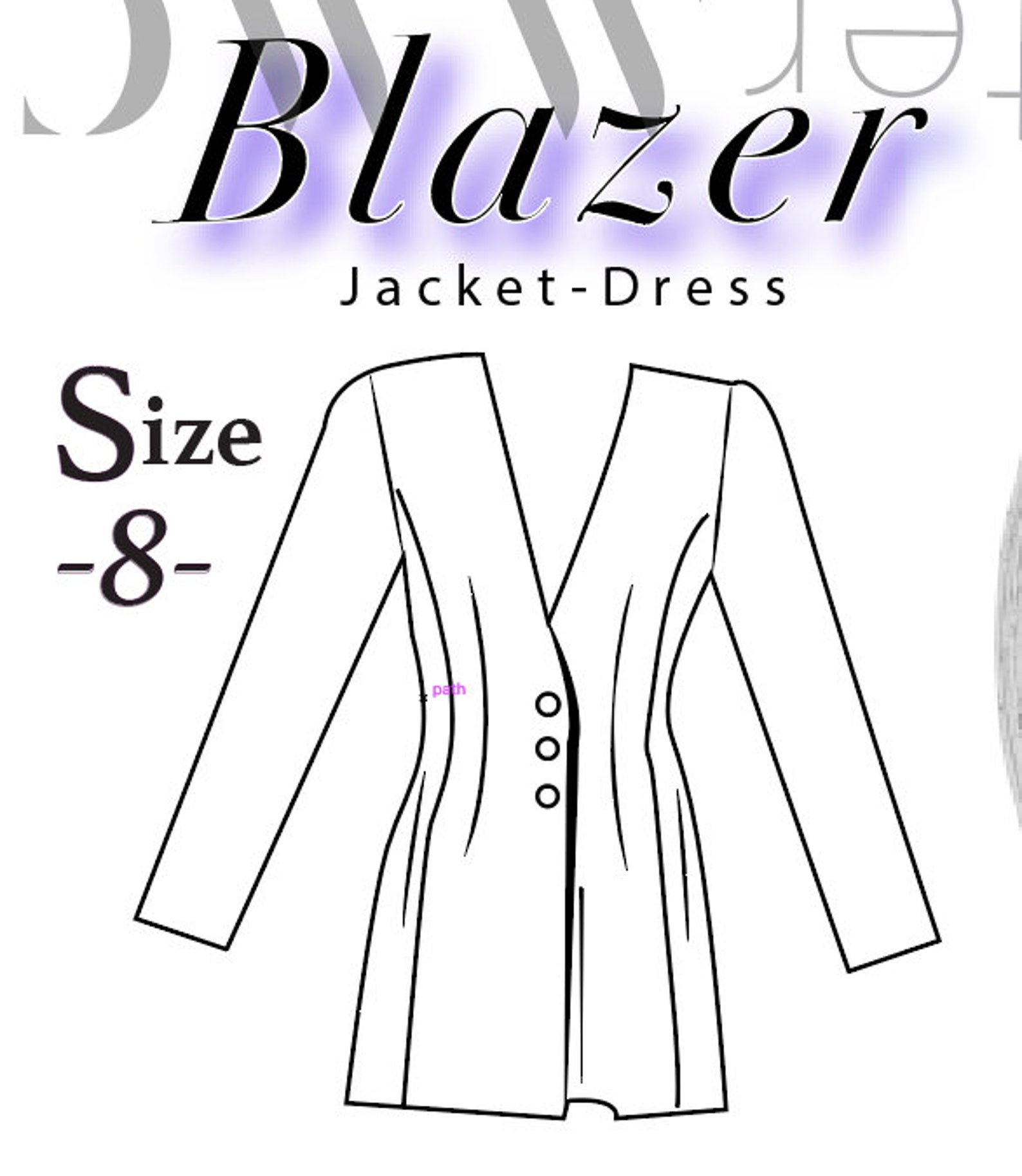 Blazer Jacket Sewing Pattern PDF Digital Download W/detailed ...