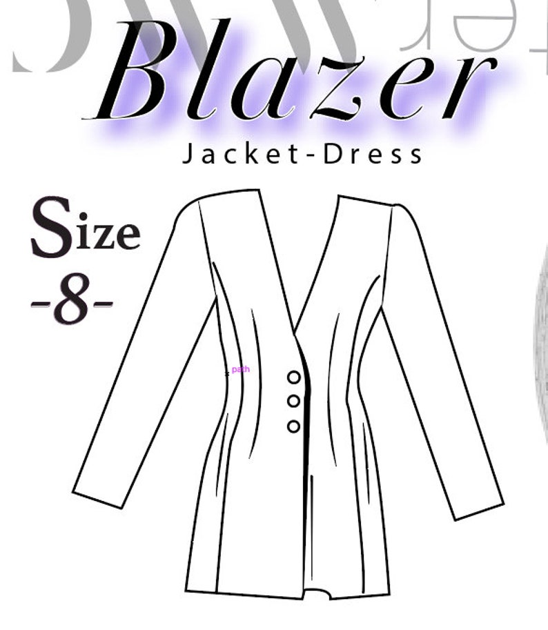 Blazer Jacket Sewing Pattern PDF Digital Download W/detailed ...