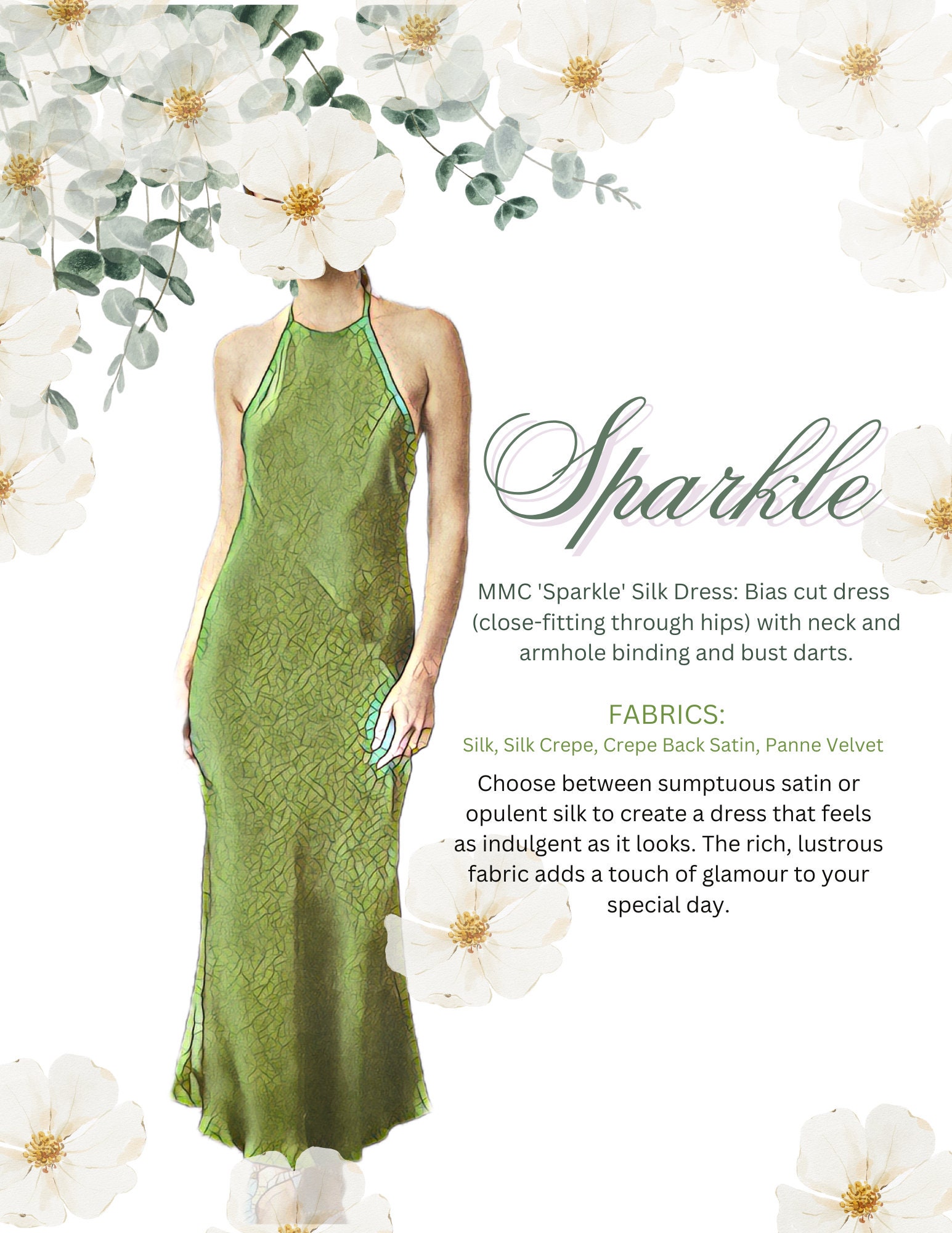 Silk Slip Maxi Dress Sewing Pattern Digital Download PDF W/detailed ...