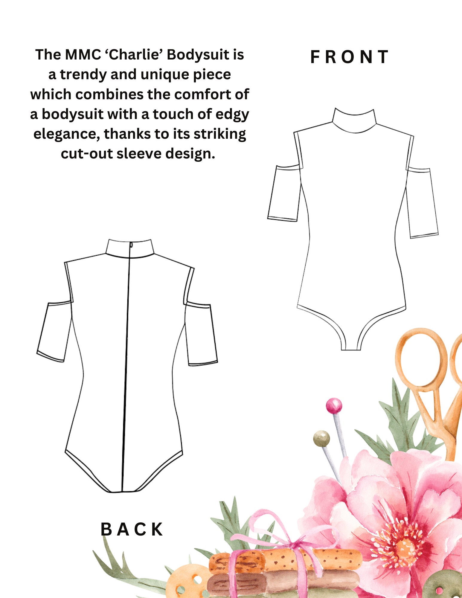 Bodysuit Sewing Pattern Digital Download PDF W/detailed Illustrations ...