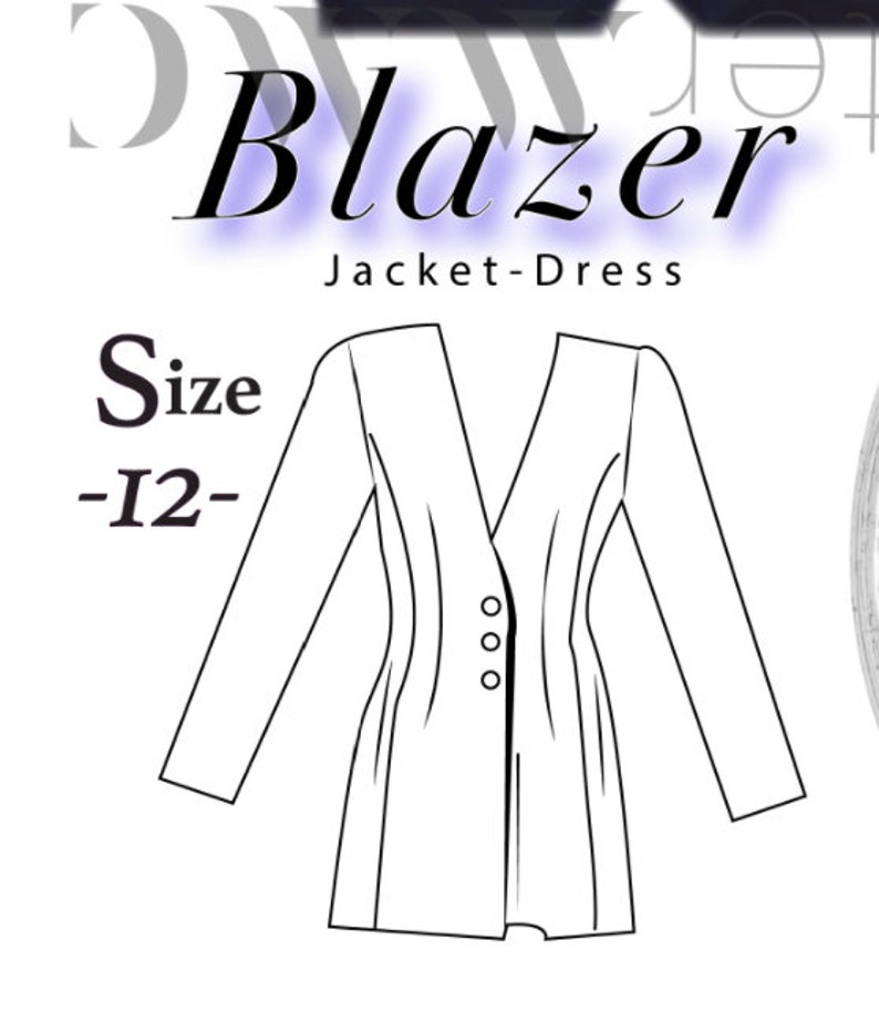 Blazer Jacket Sewing Pattern PDF Digital Download W/detailed ...