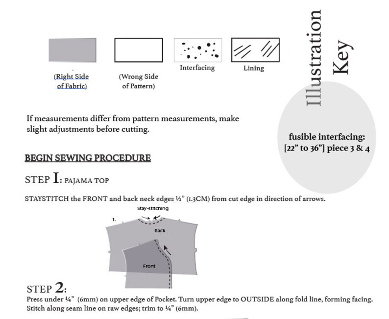Pajama Set Sewing Pattern PDF Digital Download W/detailed Illustrations ...