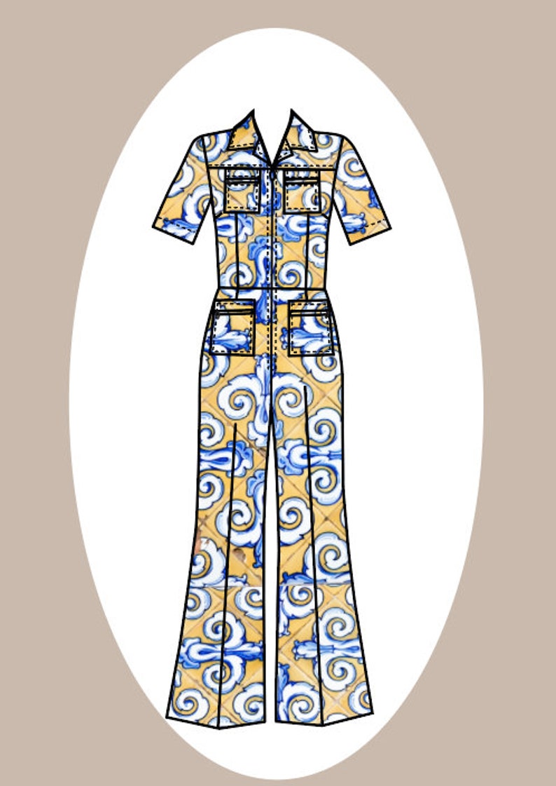 Jumpsuit Sewing Pattern PDF Digital Download W/detailed Illustrations ...
