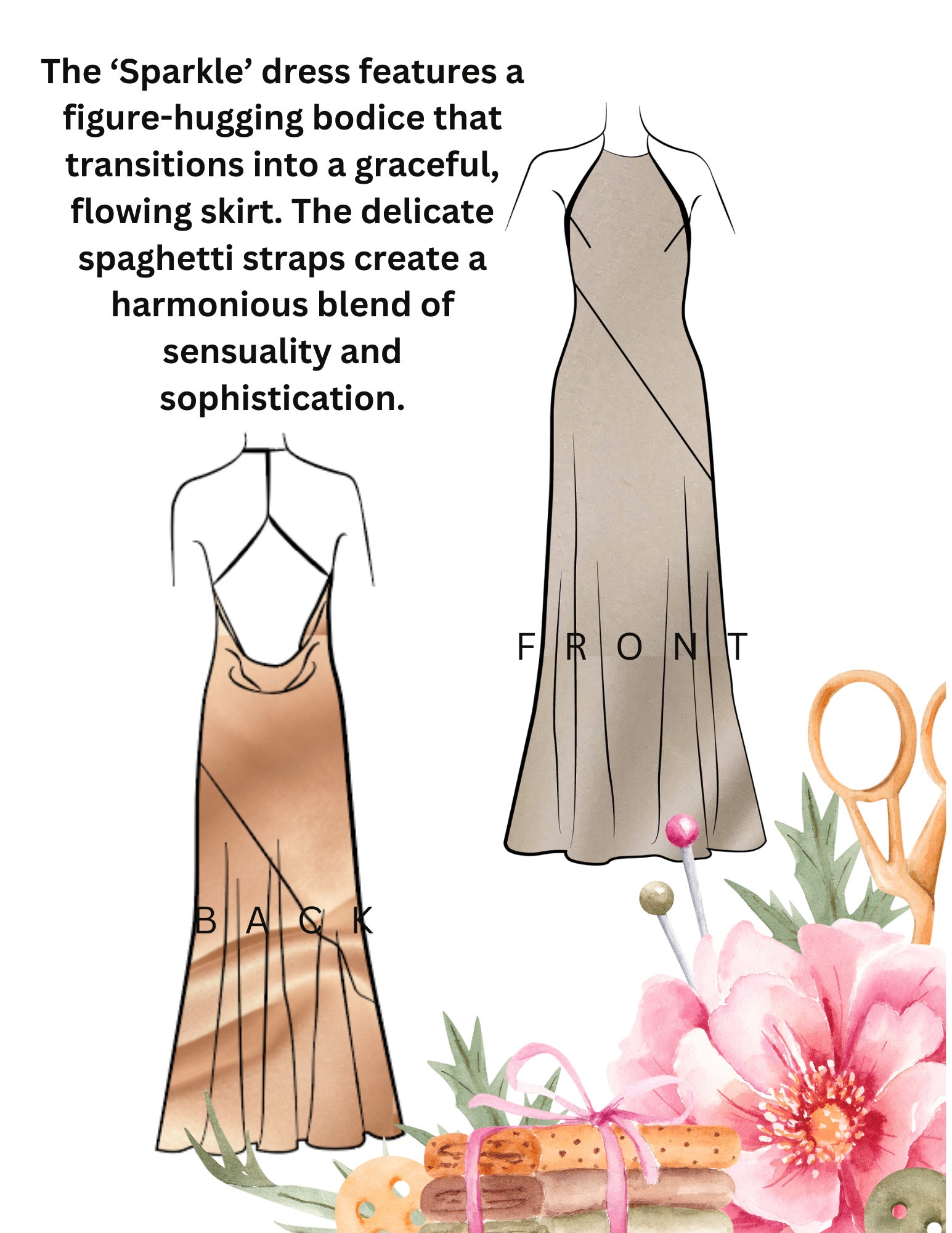 Silk Slip Maxi Dress Sewing Pattern Digital Download PDF W/detailed ...