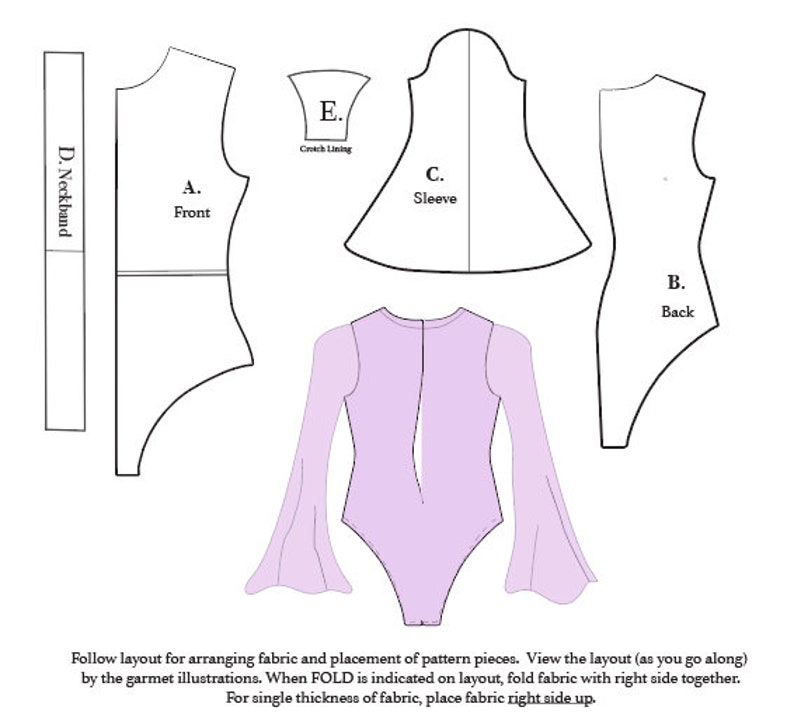 Bodysuit Sewing Pattern Instant Download PDF With Detailed ...