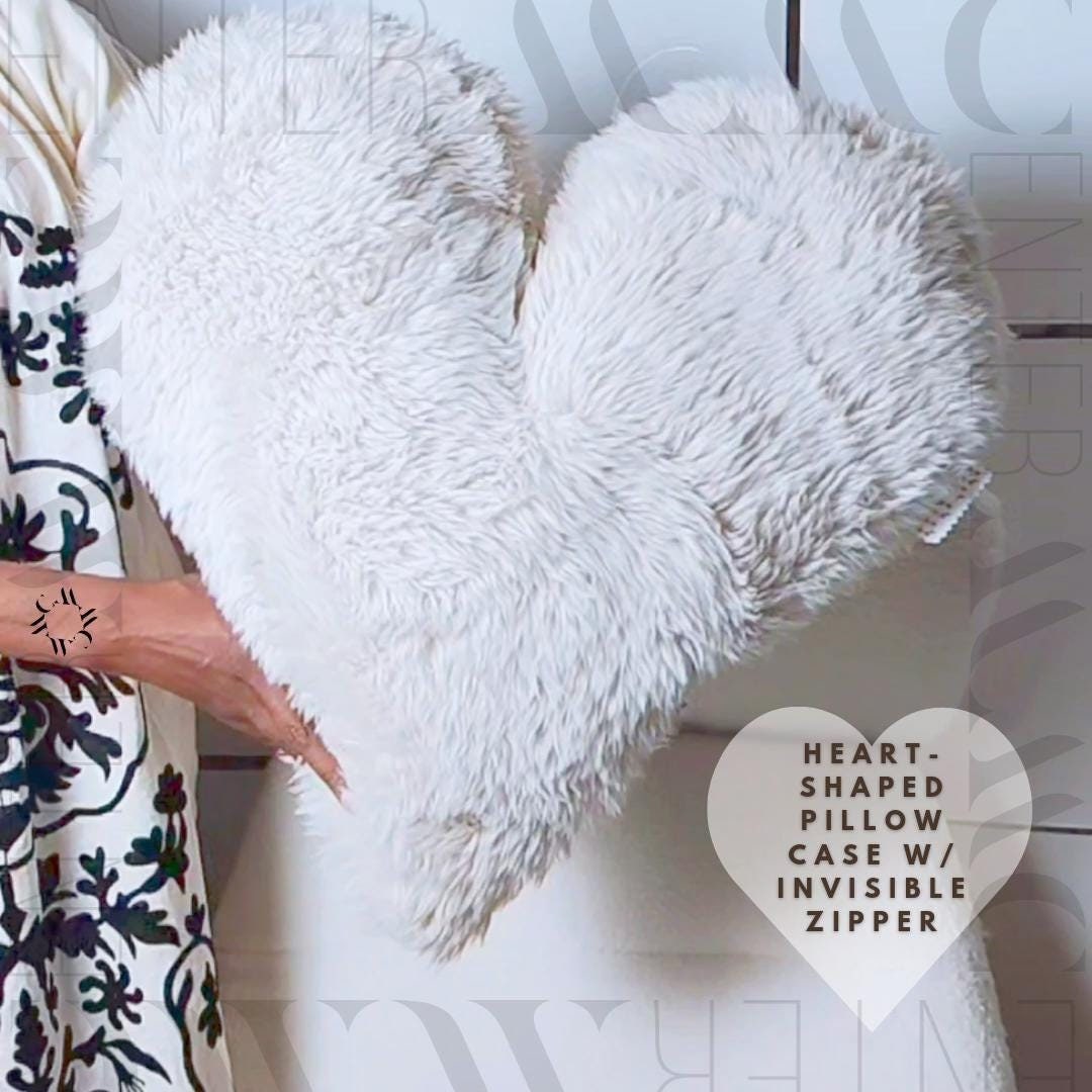 Hug-a-heart Pillow Case | Heart-shaped Faux Fur Pillow Cover W ...