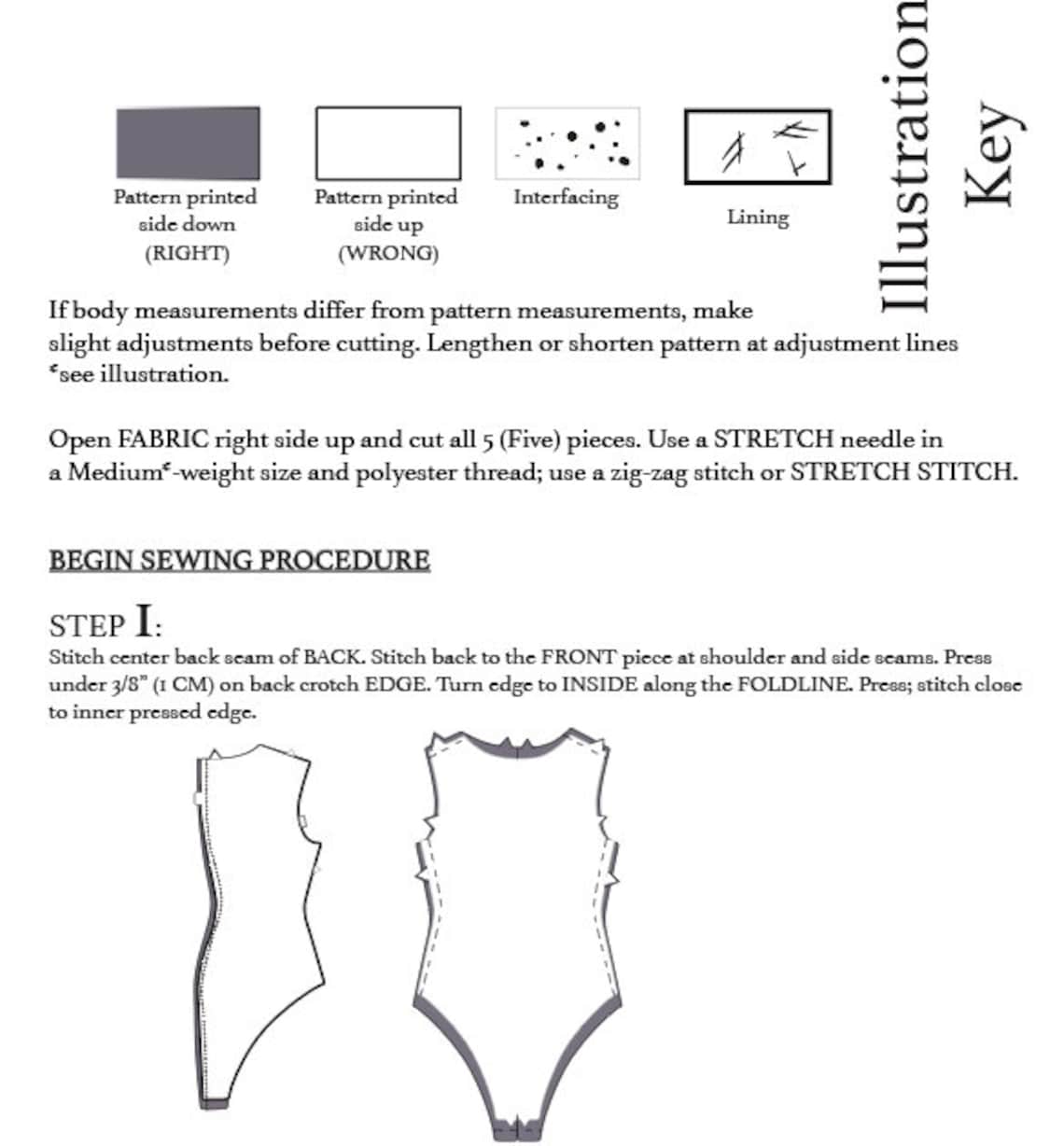 Bodysuit Sewing Pattern Instant Download PDF With Detailed ...