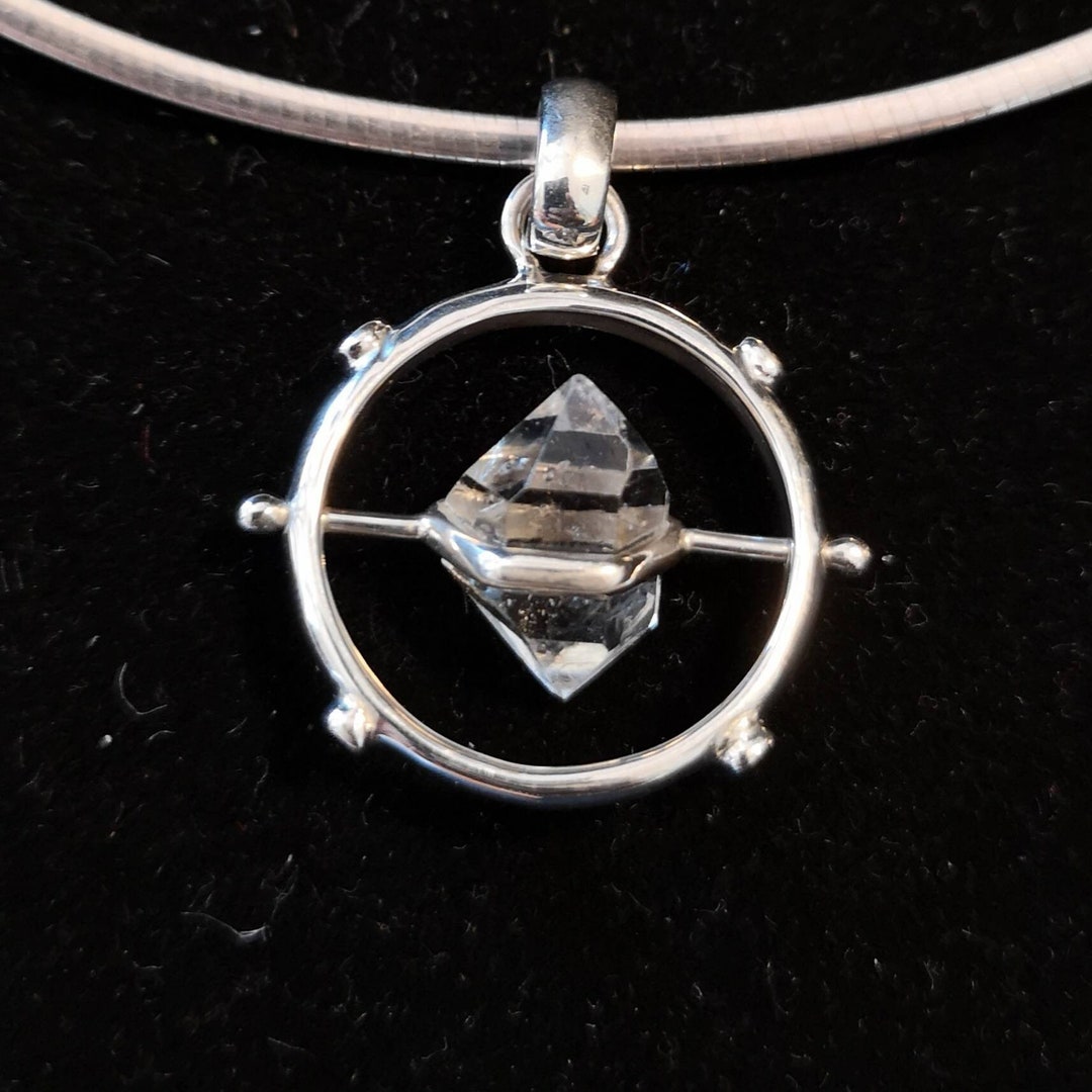 Herkimer Diamond Spinner Pendant 925 Sterling Silver Starborn - Etsy