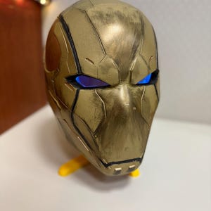 Gold 3D Printed Mecha Red Hood Helmet With LED Eye Lights Ultimate ...