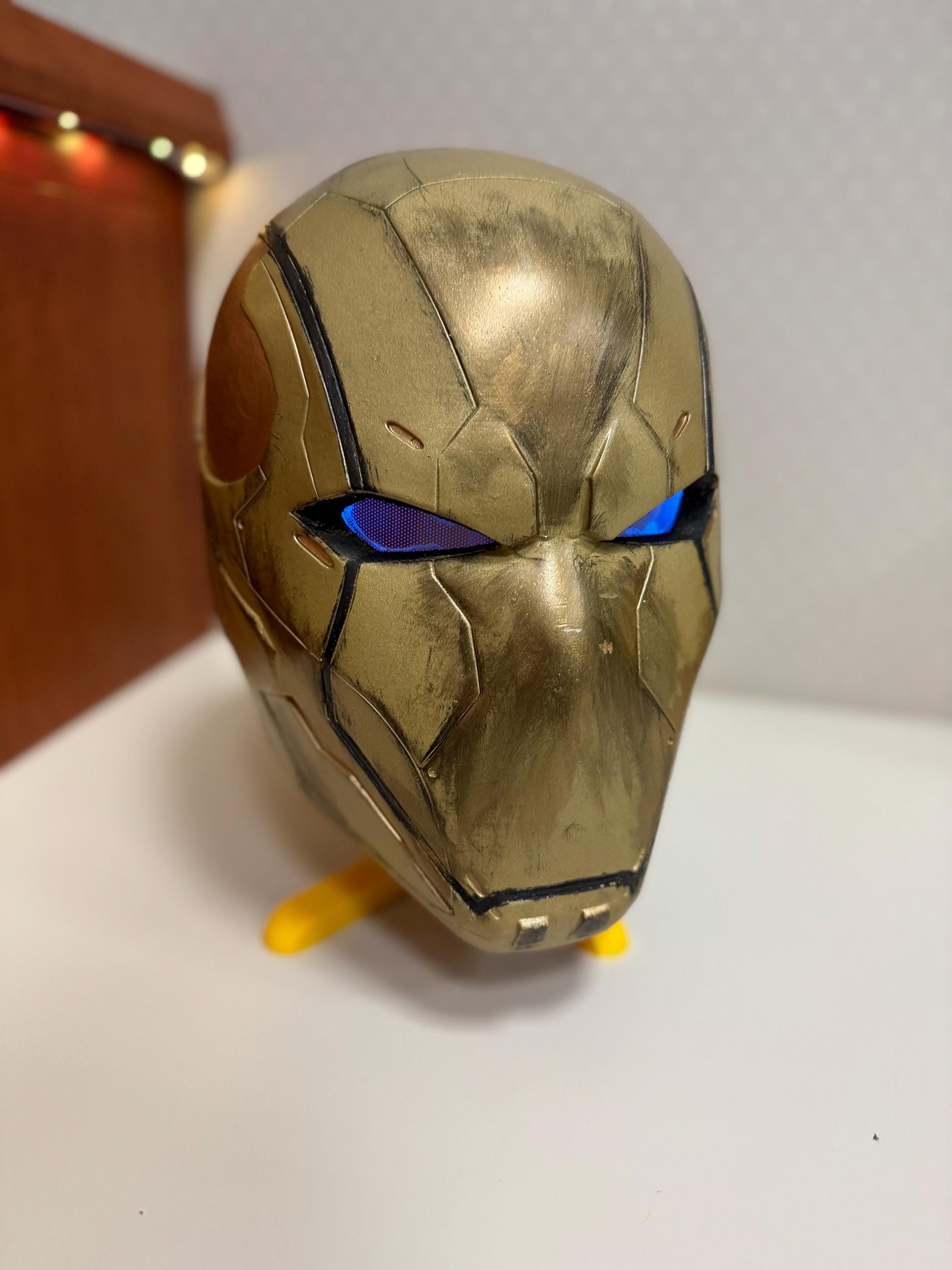 Gold 3D Printed Mecha Red Hood Helmet With LED Eye Lights Ultimate ...