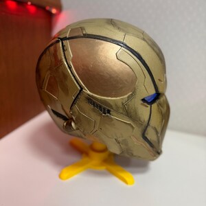 Gold 3D Printed Mecha Red Hood Helmet With LED Eye Lights Ultimate ...