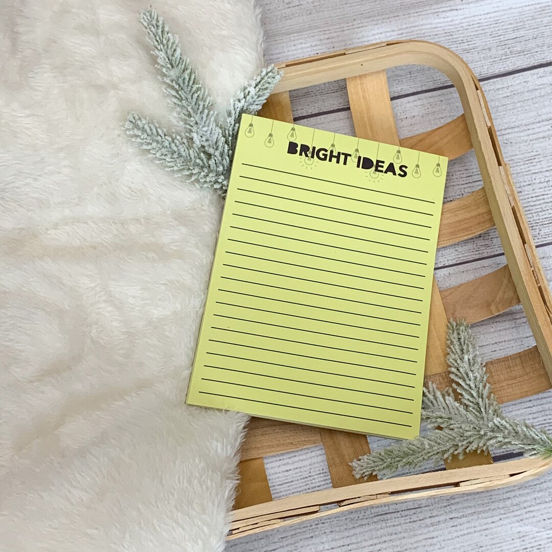 Bright Ideas Notepad 50 Sheets Cute Memo Pad to Do List Aesthetic ...
