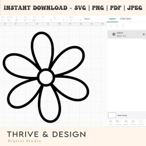 Daisy Outline SVG Bundle, Daisy Flower Svg Files for Cricut, Clipart ...