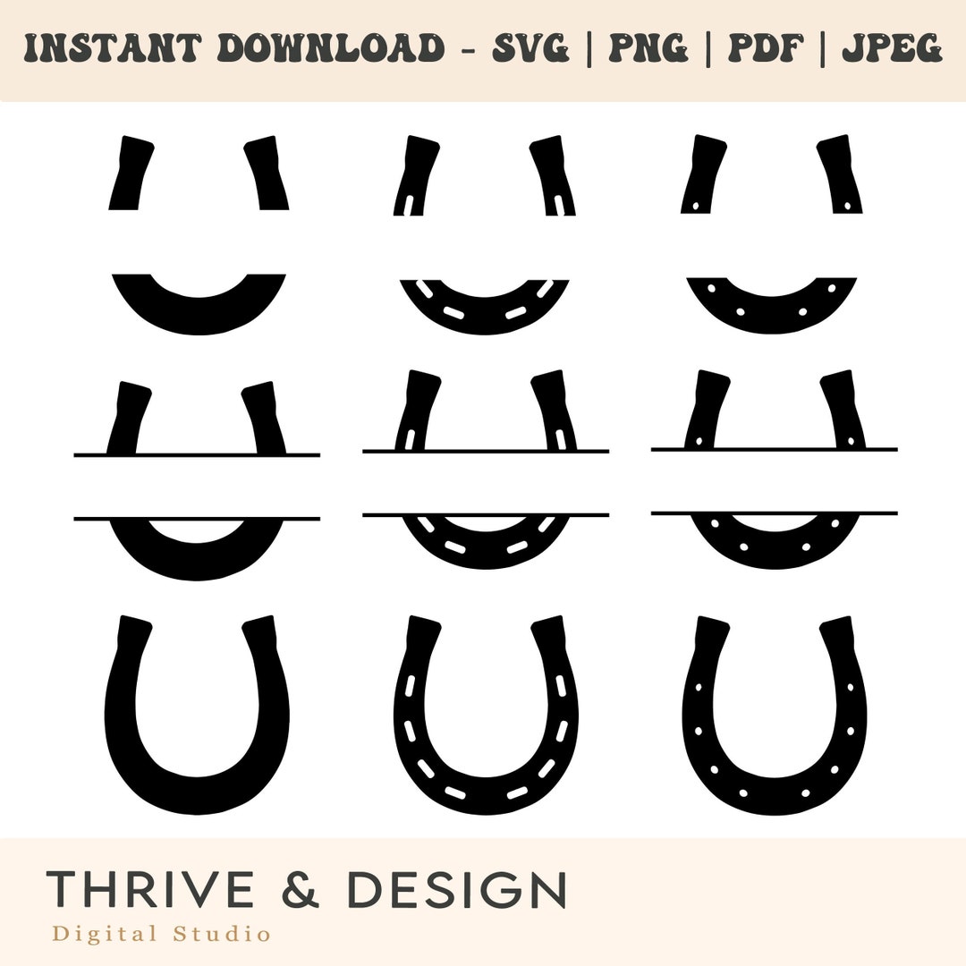 Horseshoe Svg Files, Horse Svg, Horse Shoe Cut Files, Horseshoe Vector ...