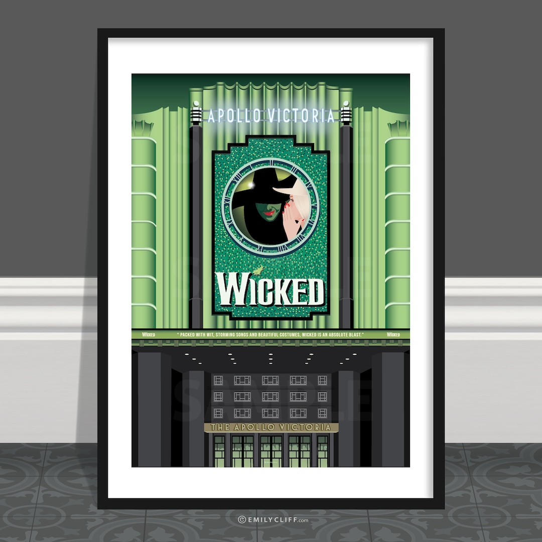 Wicked Musical Show at the Apollo Victoria Poster Print Wall Art ...