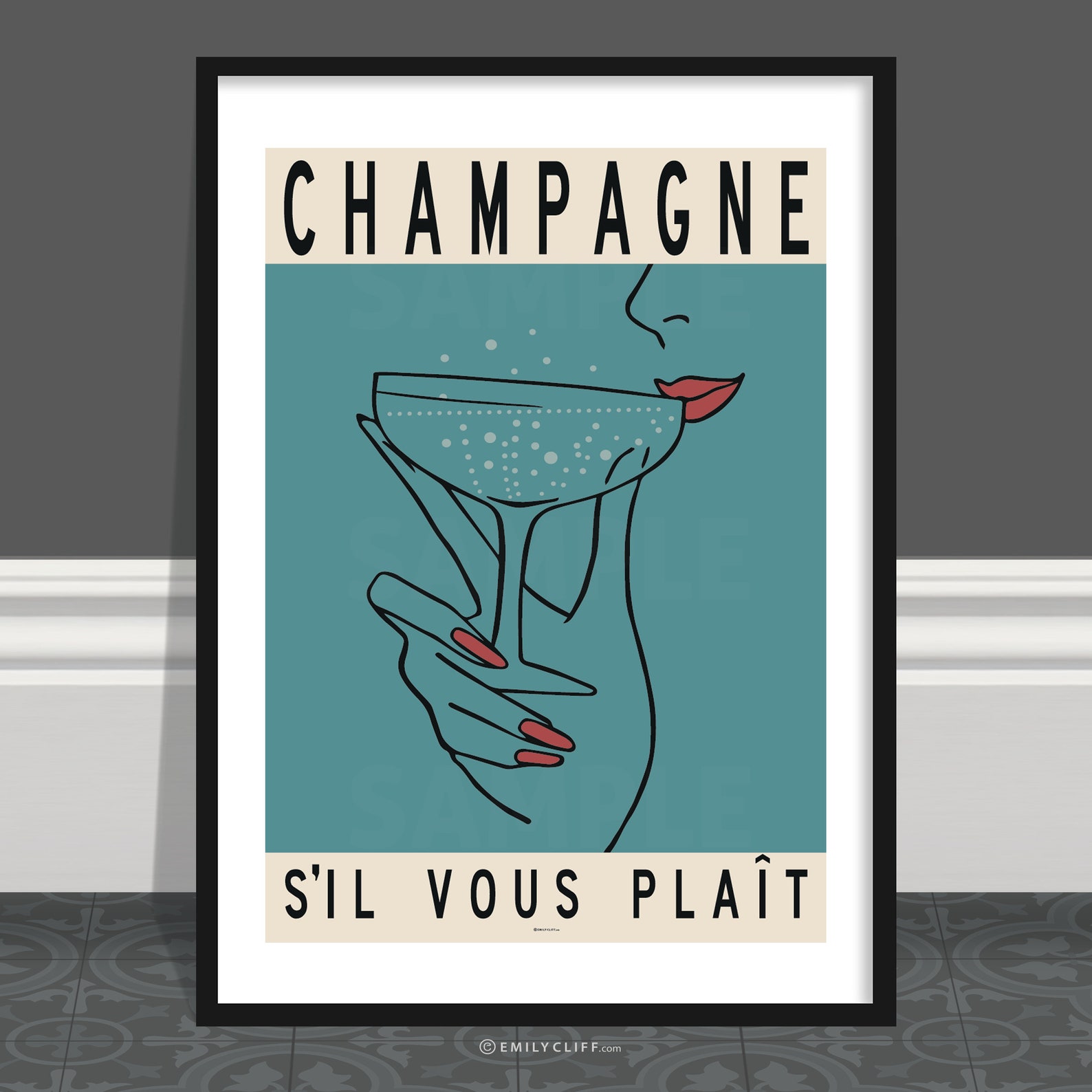 Champagne Poster Posters Wall Art Champagne Print Vintage - Etsy