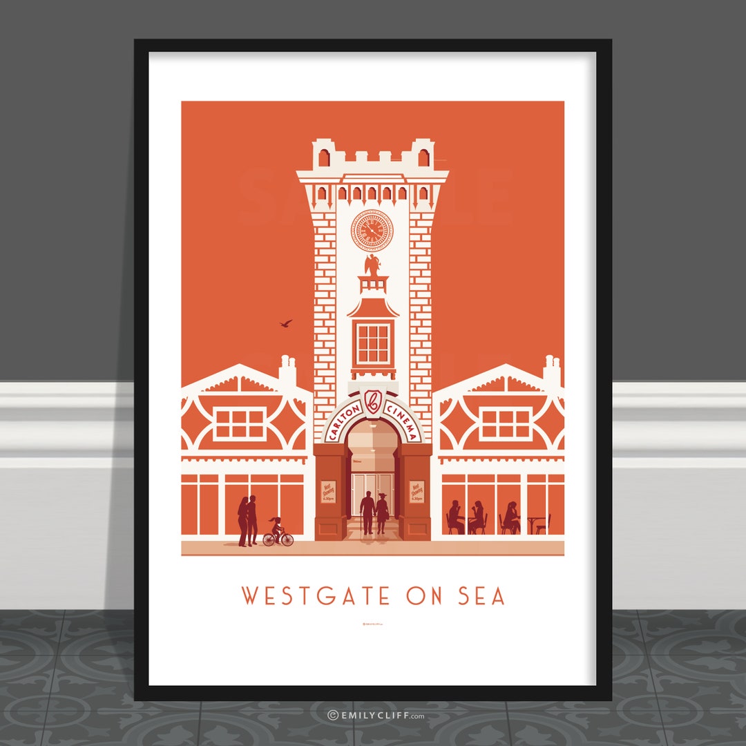 Carlton Cinema Travel Poster: Westgate-on-sea, Kent - Vintage Style ...