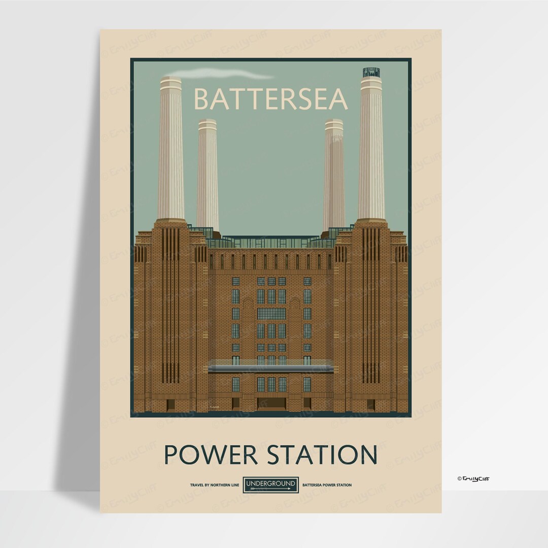 Battersea Power Station Poster Print Lift 109 Battersea Wall Art ...