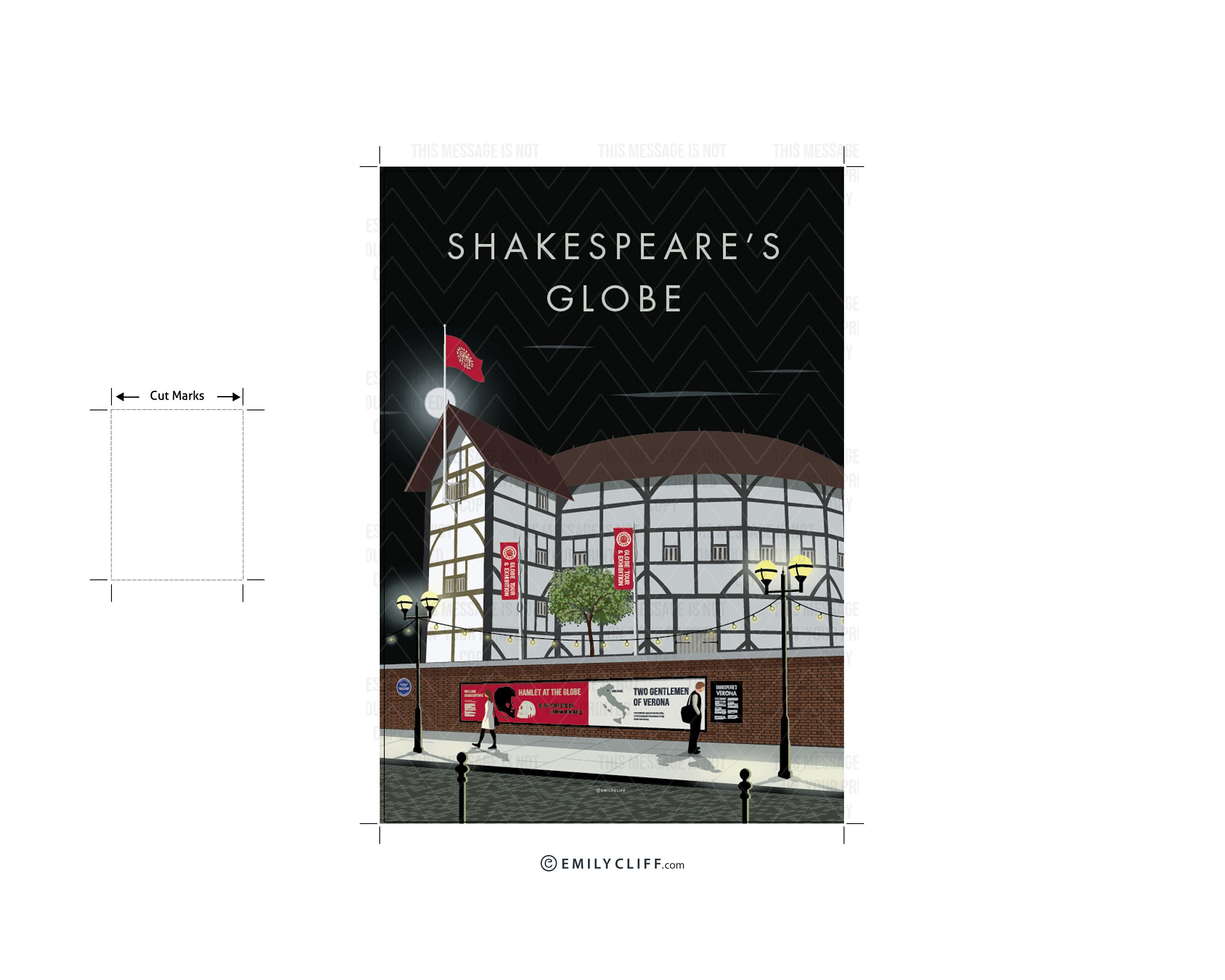 Shakespeare's Globe Theatre Poster: London Wall Art Print - Etsy