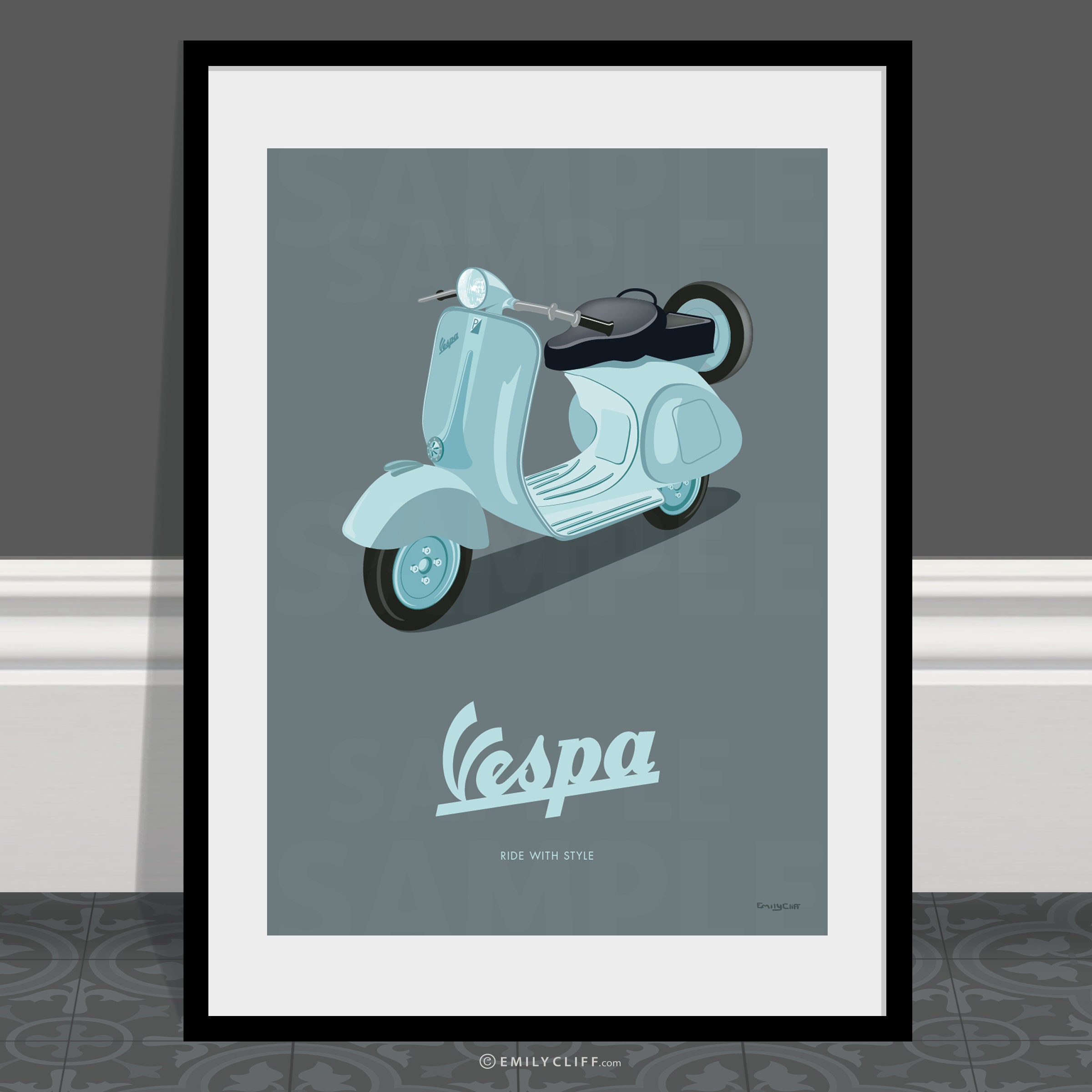 Vintage Italian Vespa Poster: Scooter Art Print - Etsy