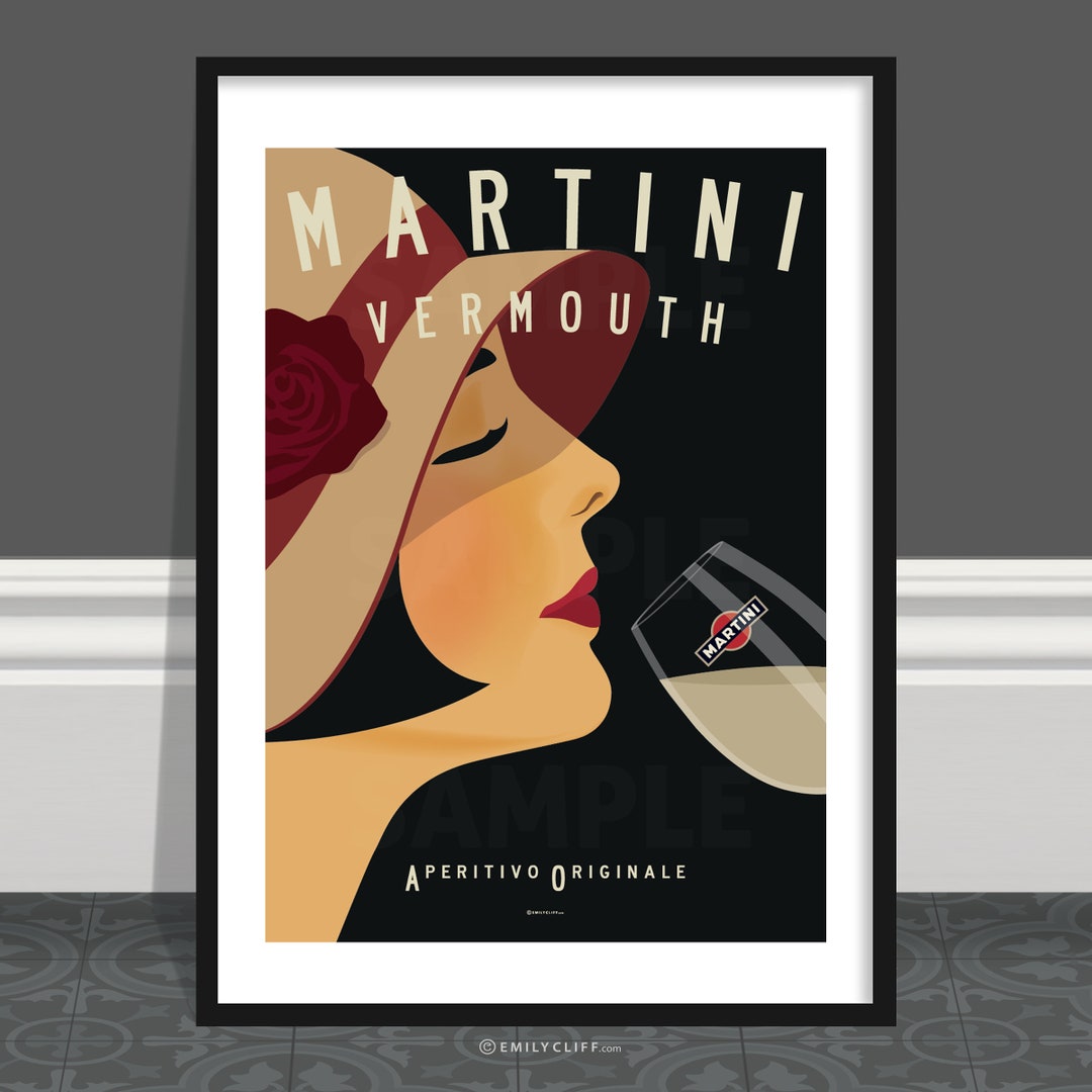 Martini Vermouth Vintage Cocktail Print Poster Advert - Etsy