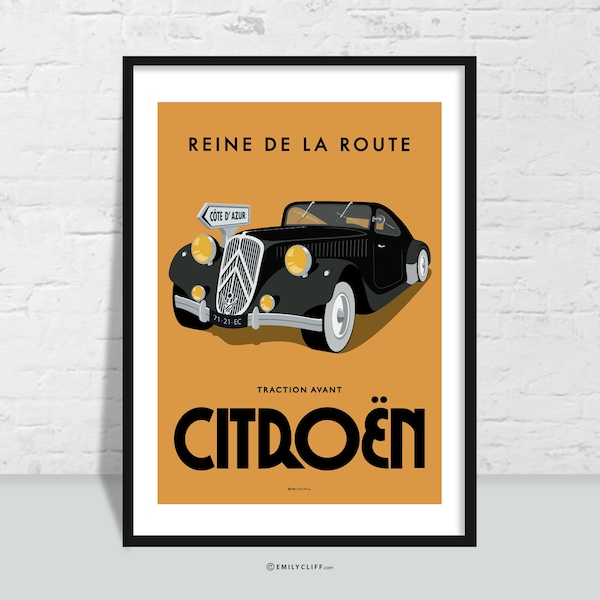 Vintage Citroën Car Poster - Etsy