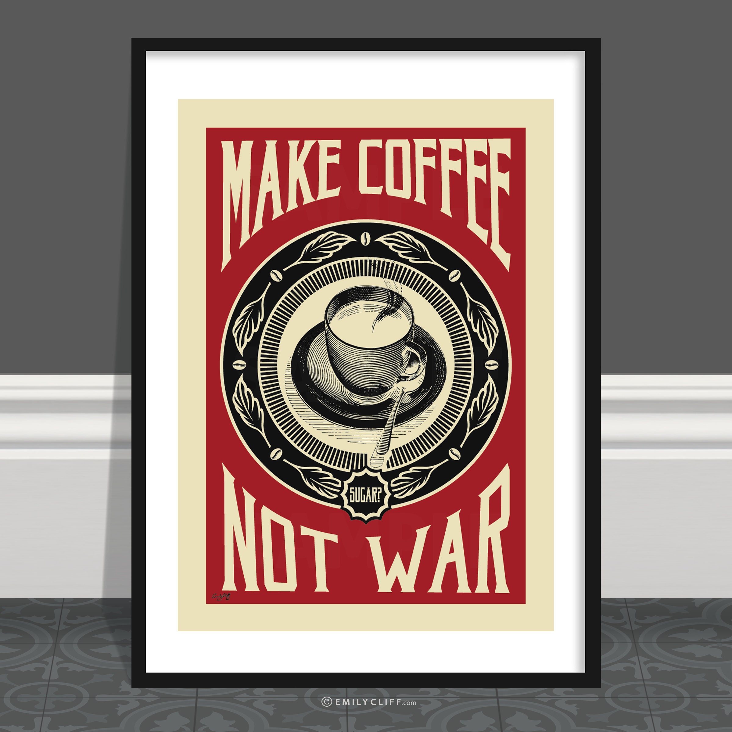 Make Coffee Not War Poster, Coffee Poster, Coffee Print, Coffee Wall ...