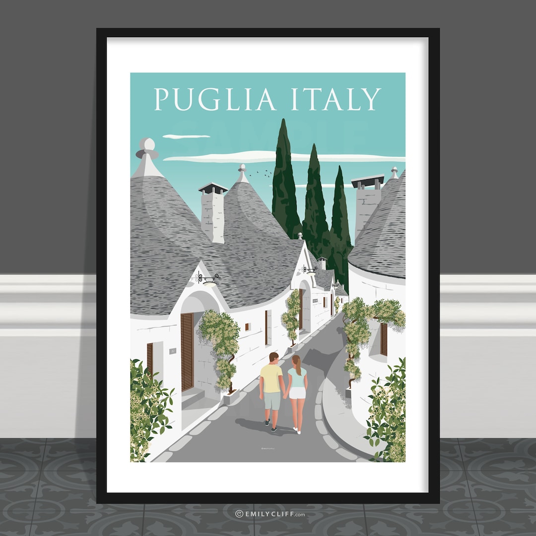 Puglia Print Poster, Italy, Bari, Puglia, Vintage Puglia Poster, Puglia ...