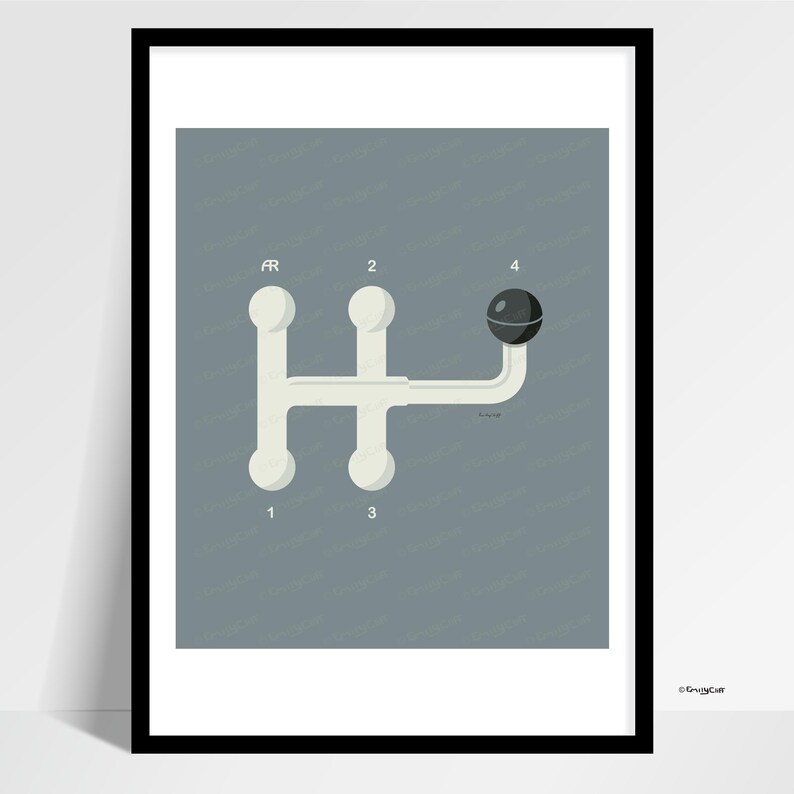 Citroën 2CV Gear Shift Diagram Art Print: French Retro Car Poster - Etsy