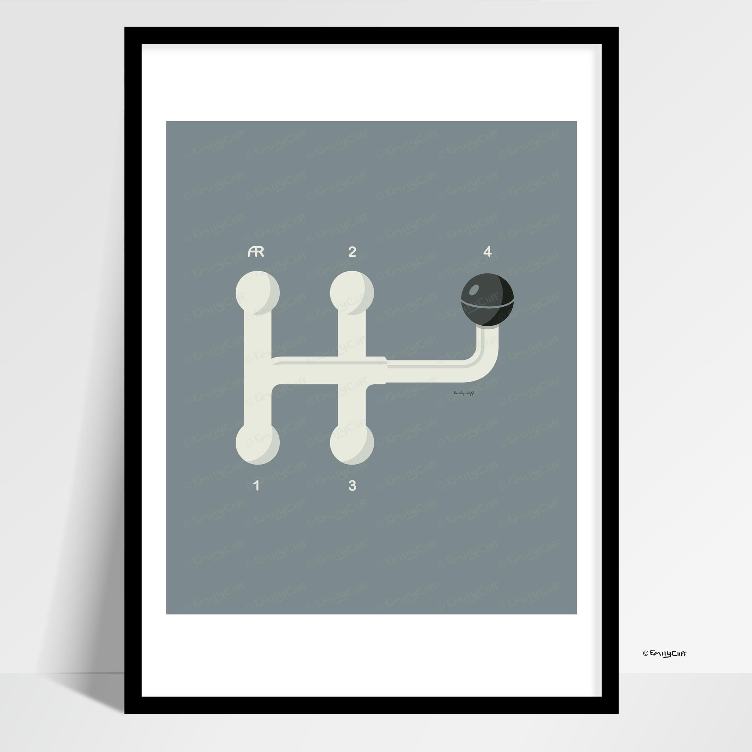 Citroën 2CV Gear Shift Diagram Art Print: French Retro Car Poster - Etsy UK