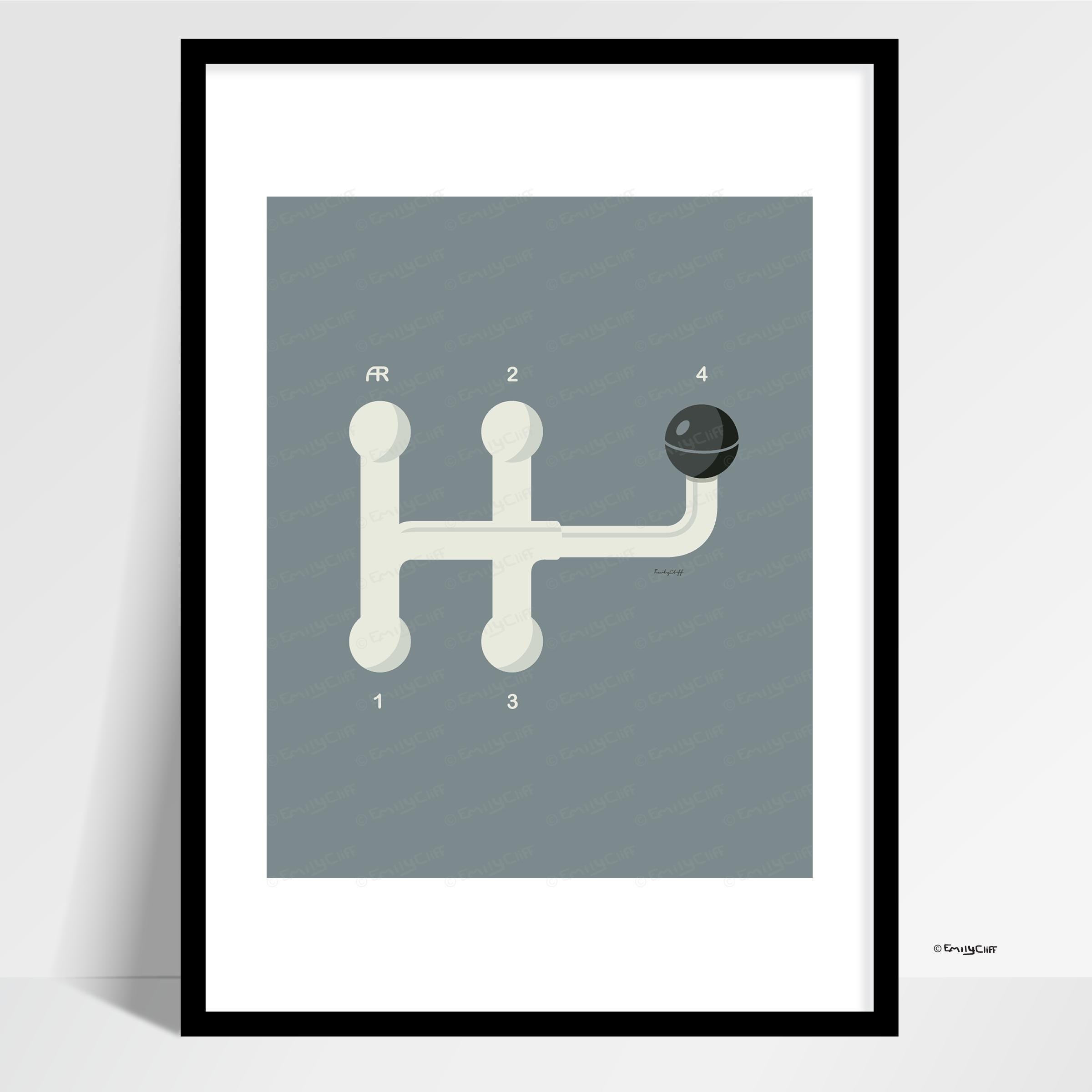Citroën 2CV Gear Shift Diagram Art Print: French Retro Car Poster - Etsy UK