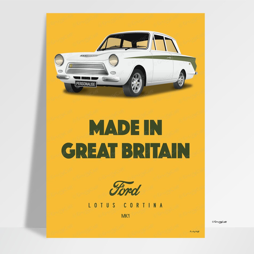 Ford Lotus Cortina Mk1 Print: Personalizable Classic Car Poster - Etsy