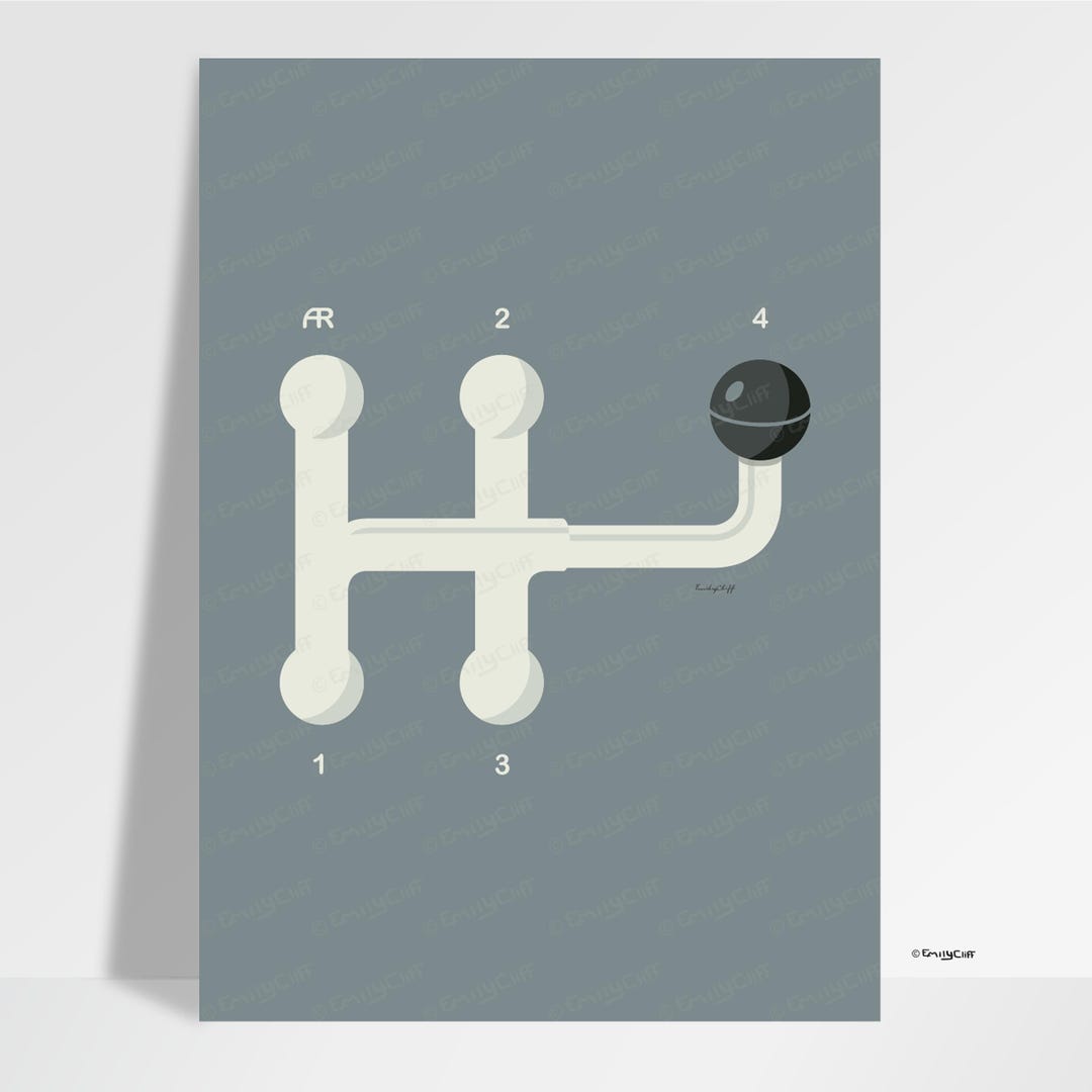 Citroën 2CV Gear Shift Diagram Art Print: French Retro Car Poster - Etsy UK