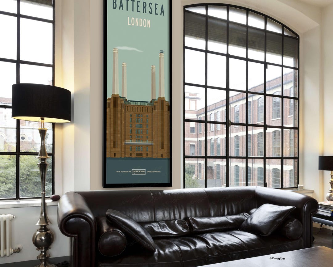 Vintage Battersea Power Station Print, Battersea Power Station Poster ...