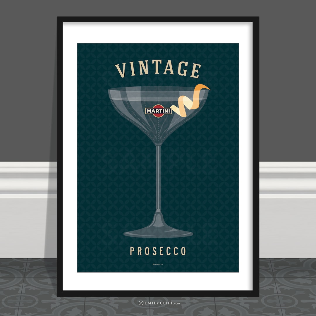 Vintage Prosecco Poster, Vintage Prosecco Print, Martini Prosecco ...
