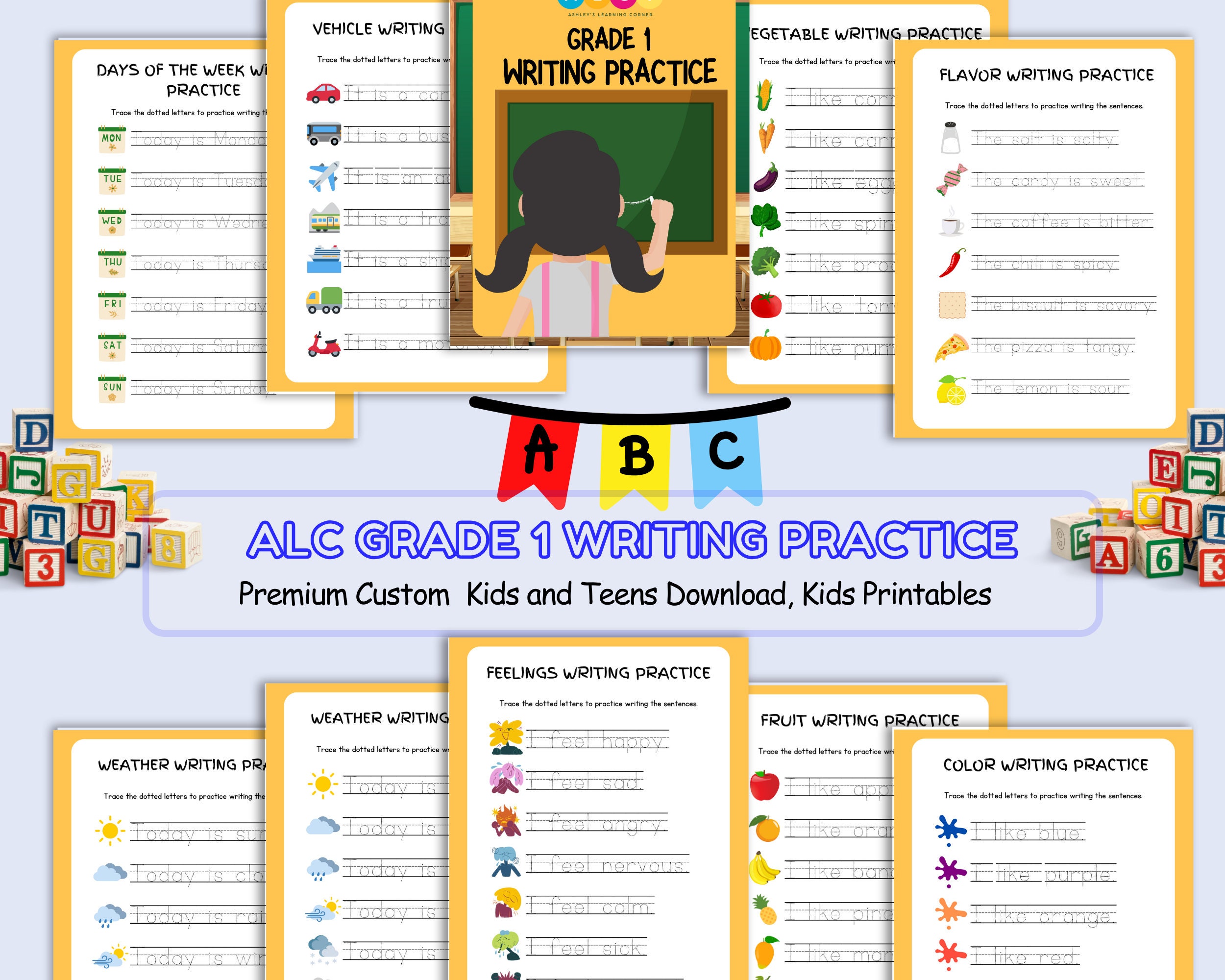 English Language ALC Grade 1 Writing Practice Book, Language Arts ...