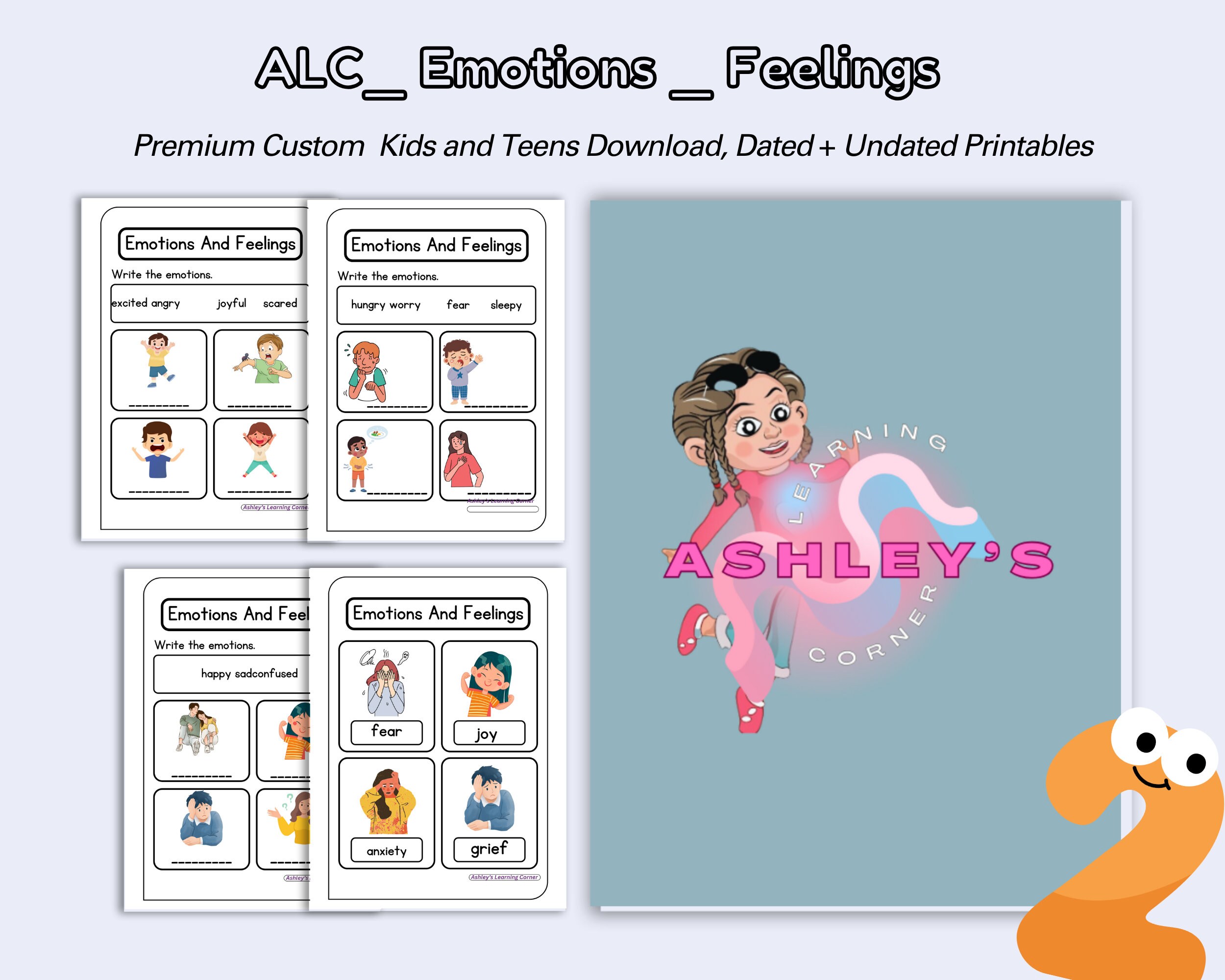 ALC_ Emotion_ Feelings Digital Download Print, Printable Kids Worksheet ...