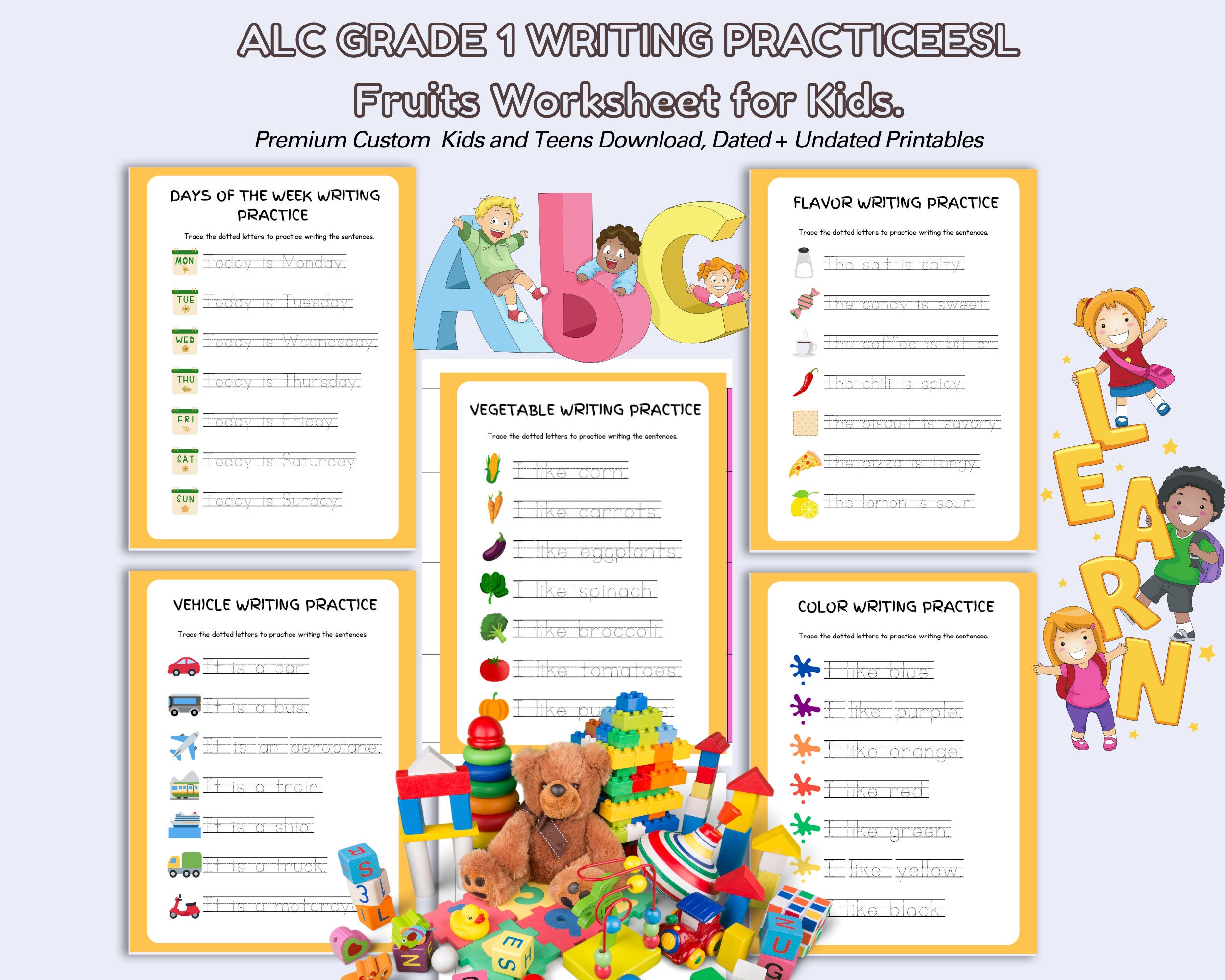 English Language ALC Grade 1 Writing Practice Book, Language Arts ...