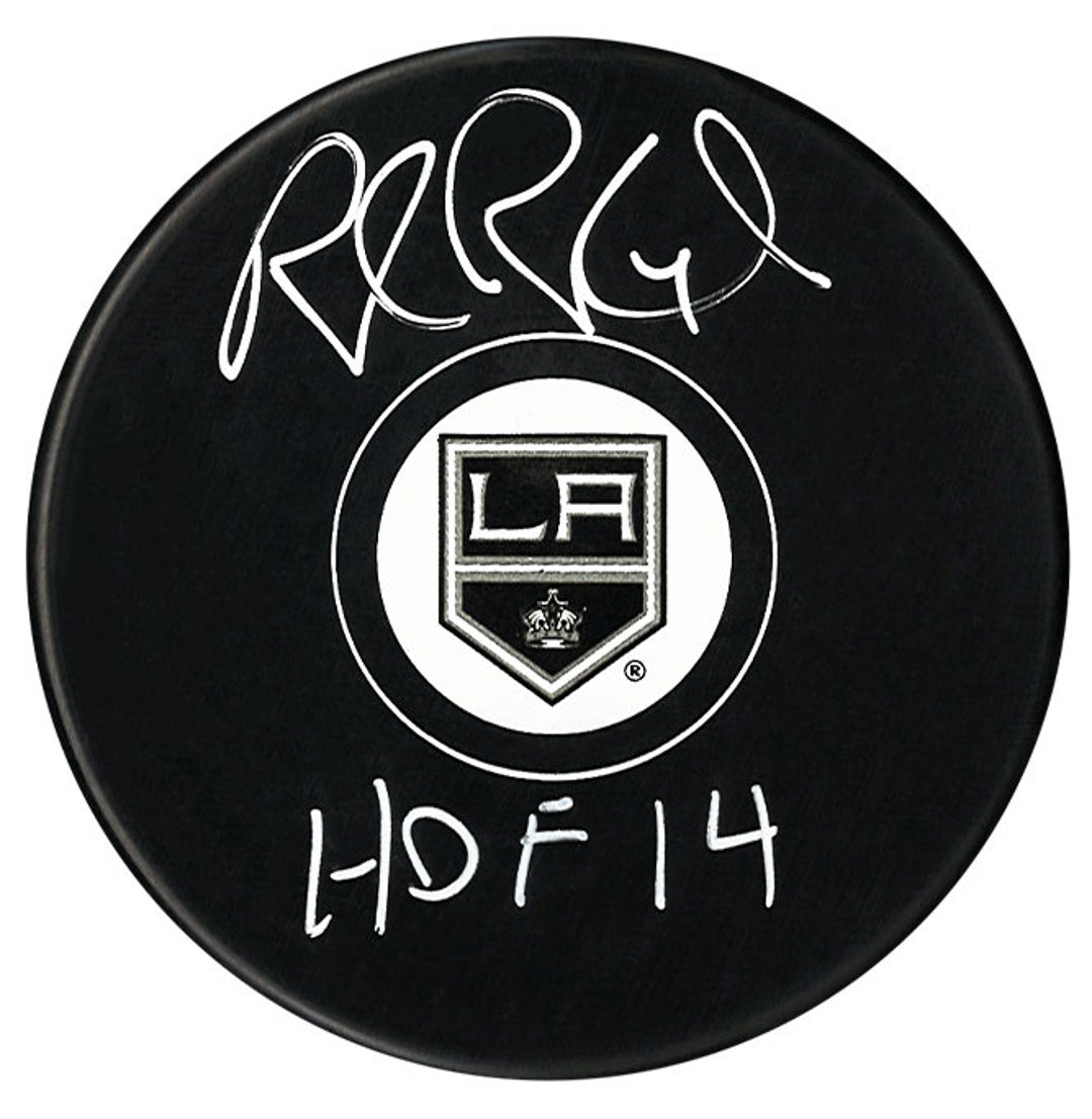 Rob Blake Autographed Los Angeles Kings HOF Inscribed Puck small Logo ...